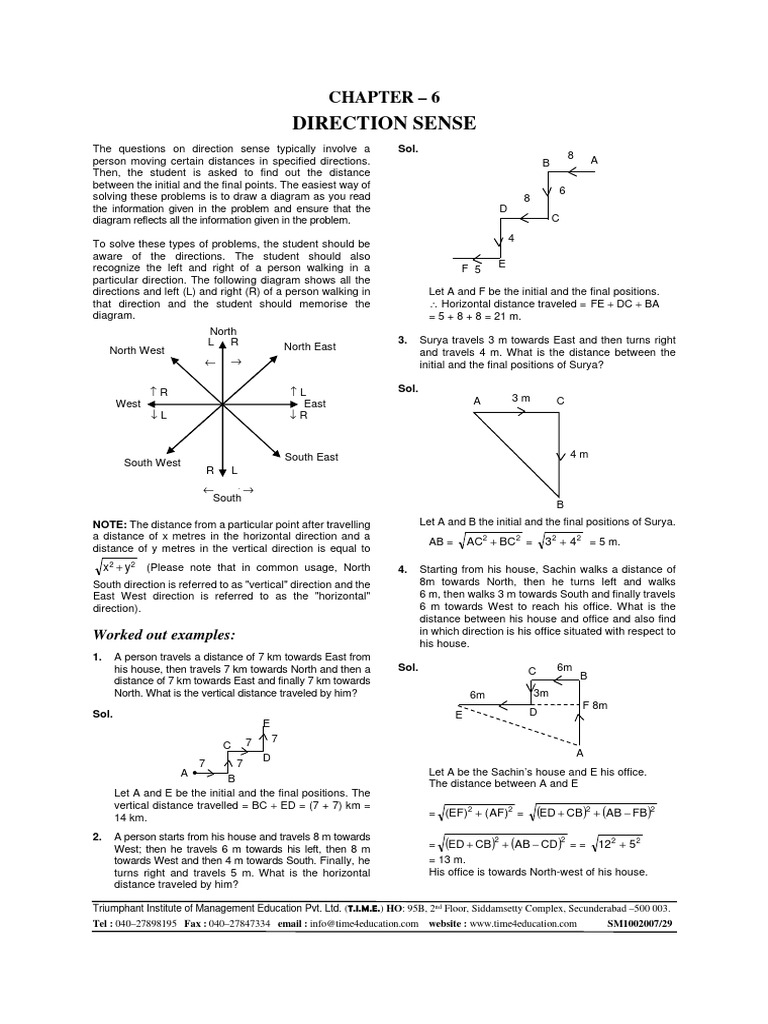 Chapter - 6 - Direction Sense | PDF