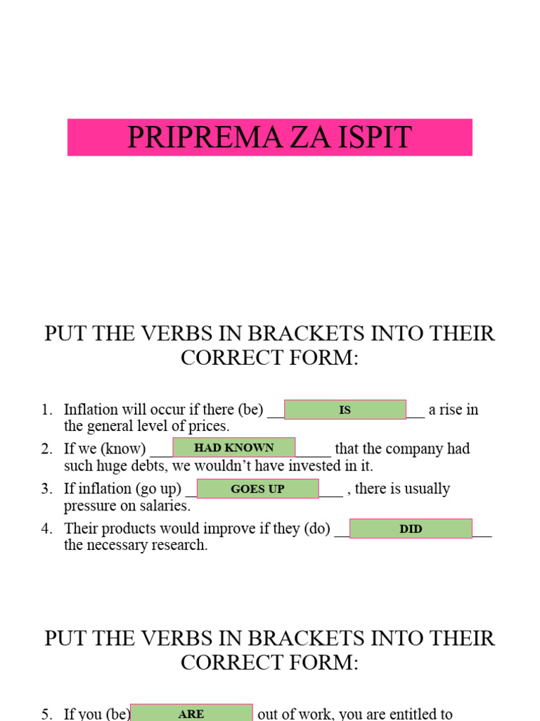 Priprema Za Ispit - English 1 | PDF | Monopoly | Inflation
