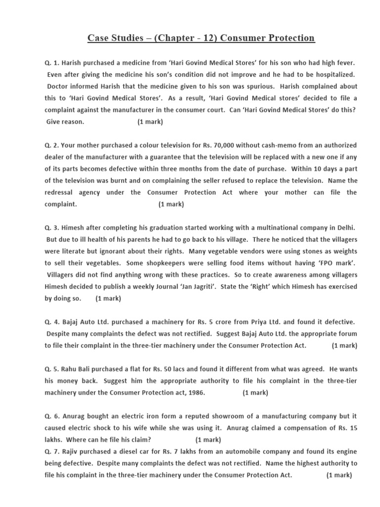 Consumer Protection Case Studies | PDF | Law