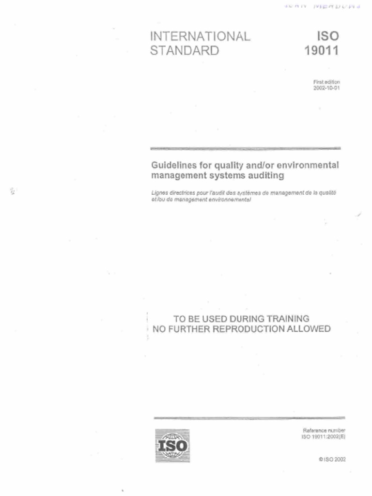 ISO 19011 2002 Guidelines For Quality and Environmental Mana | PDF