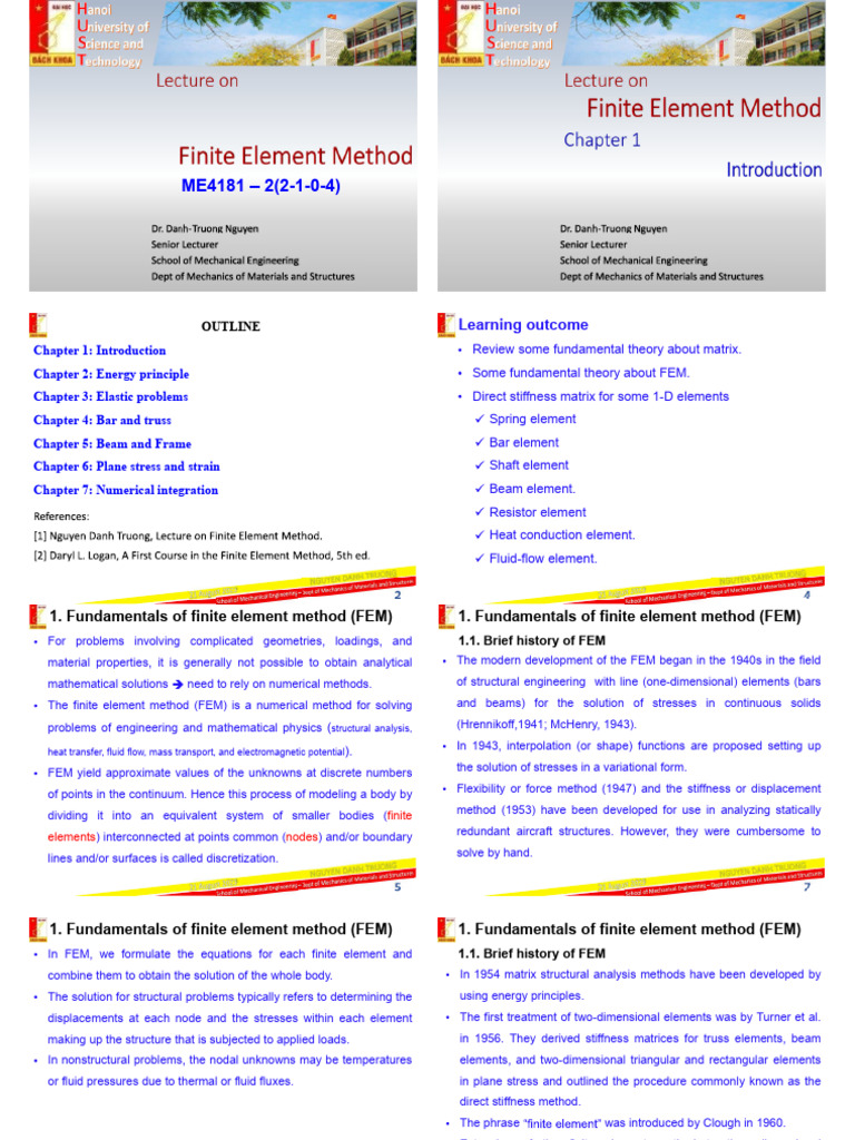 FEM NDTruong (Eng) | PDF | Finite Element Method | Matrix (Mathematics)
