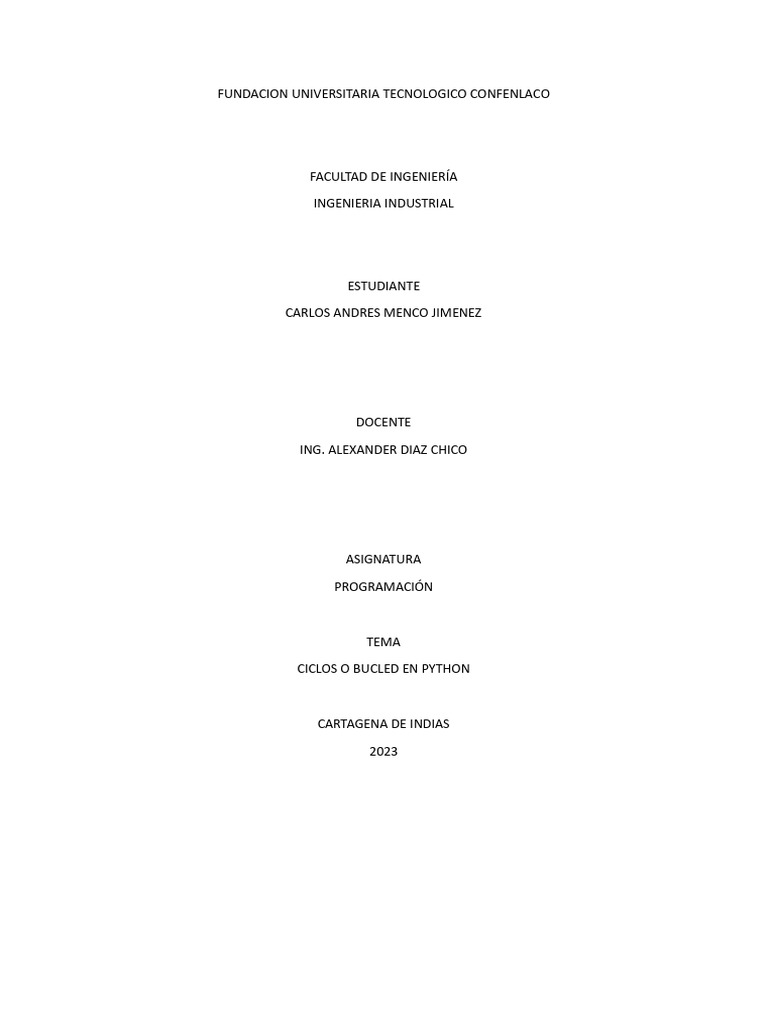 Ciclos O Bucle Pdf Python Lenguaje De Programación Programa De