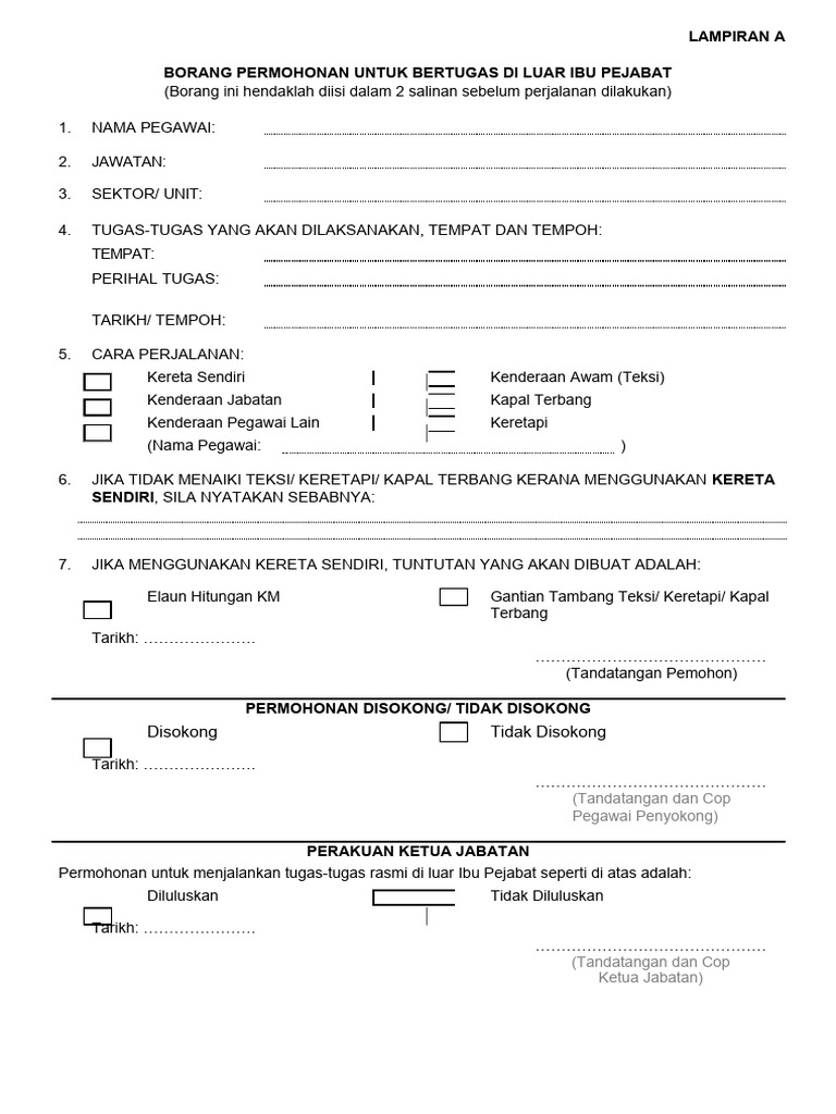 Lampiran A Form | PDF