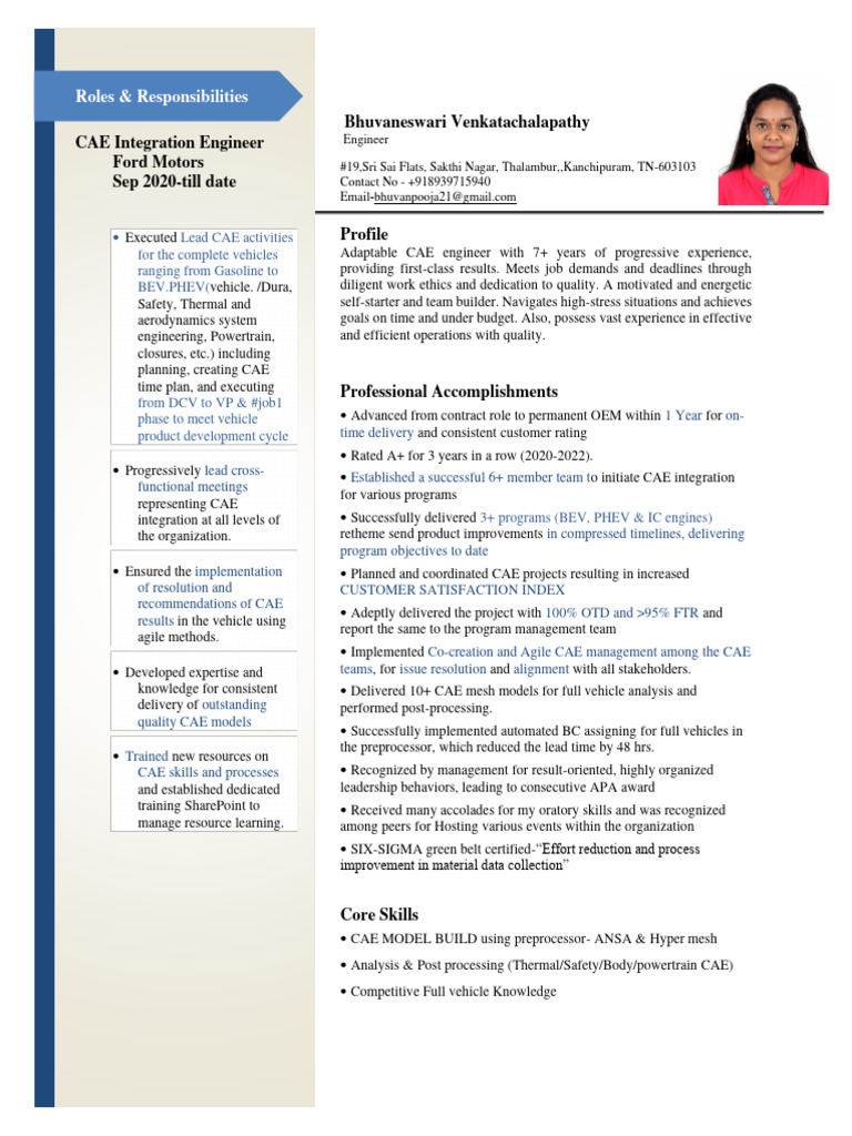 CAE Engineer's Professional Journey | PDF