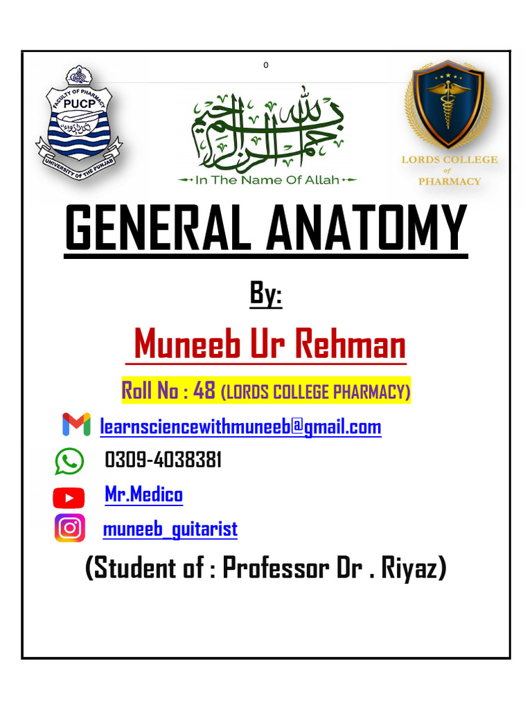General Anatomy by Muneeb 1st Edition | PDF