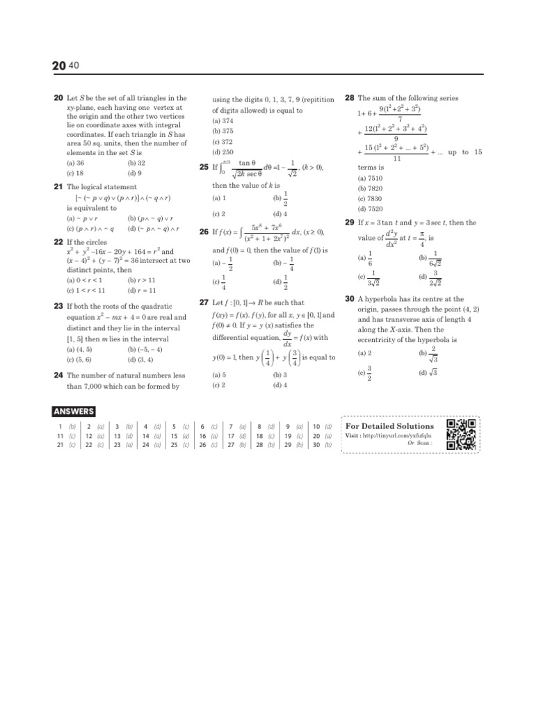 Arihant 40 Days Crash Course For JEE Main Mathematics Crackjee Xyz 461 ...