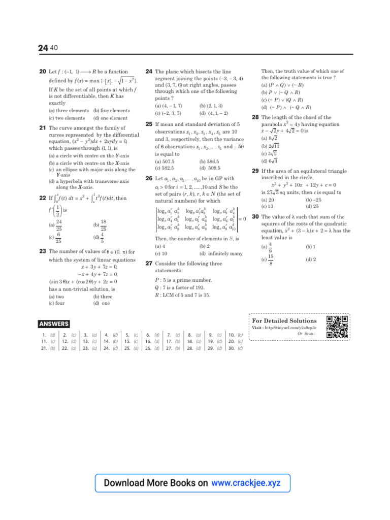 Arihant 40 Days Crash Course For JEE Main Mathematics Crackjee Xyz 465 468 | PDF | Ellipse ...