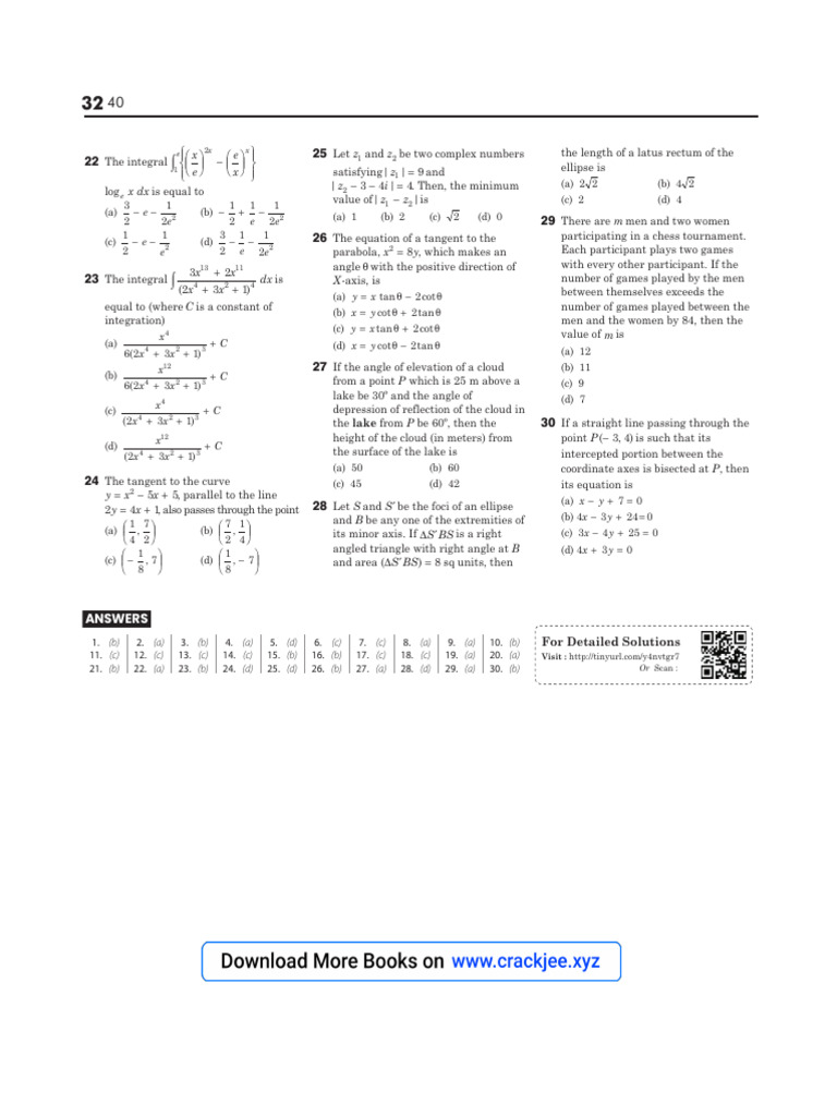 Arihant 40 Days Crash Course For JEE Main Mathematics Crackjee Xyz 473 ...
