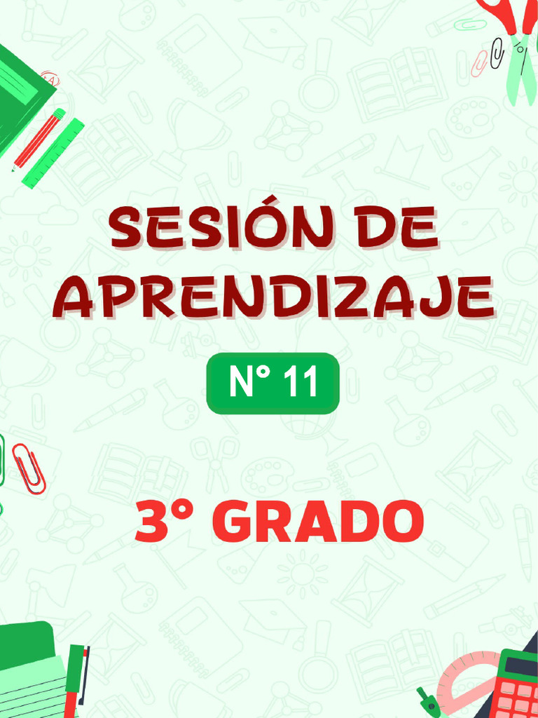 Sesión de Aprendizaje Nº11 - 3er Grado | PDF | Aprendizaje | Educación primaria