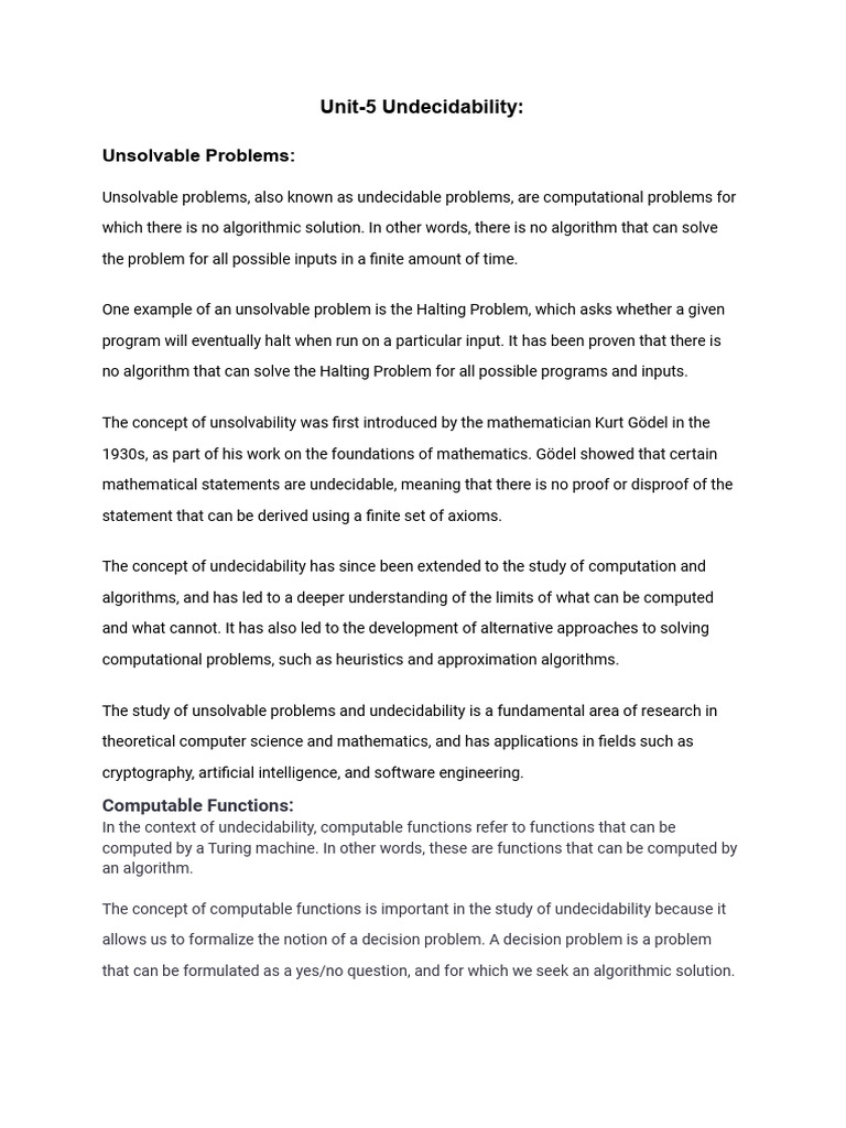 Unit-5 Undecidability-ToC | PDF | Computational Complexity Theory | Time Complexity