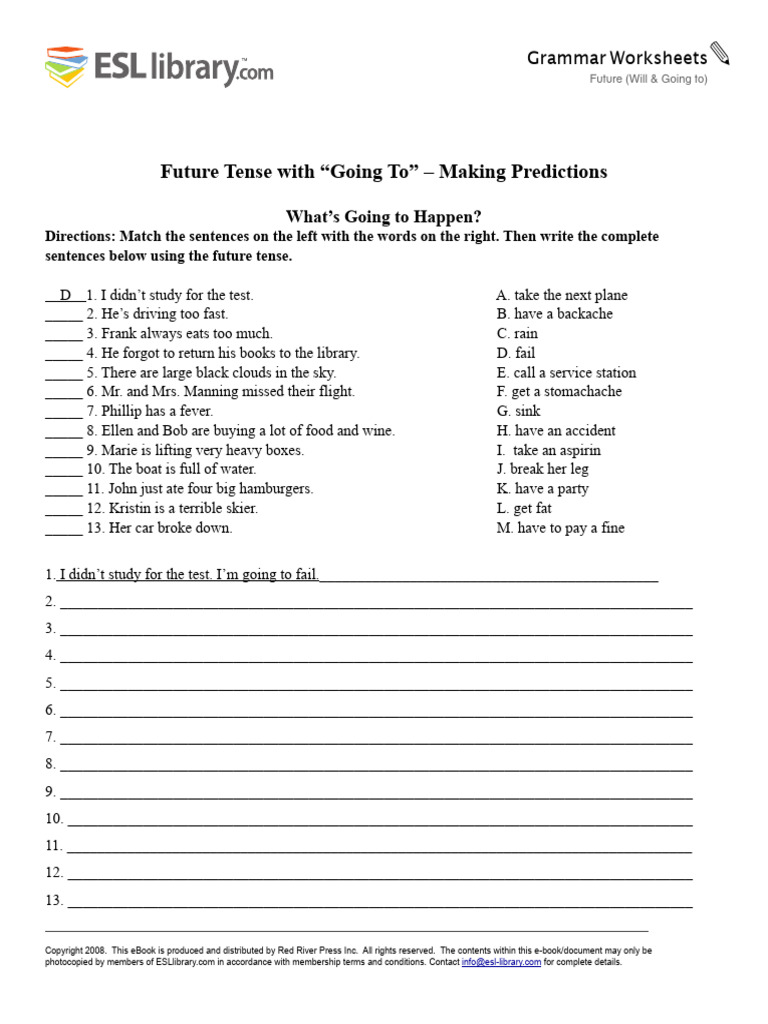 Future Tense Exercises | PDF