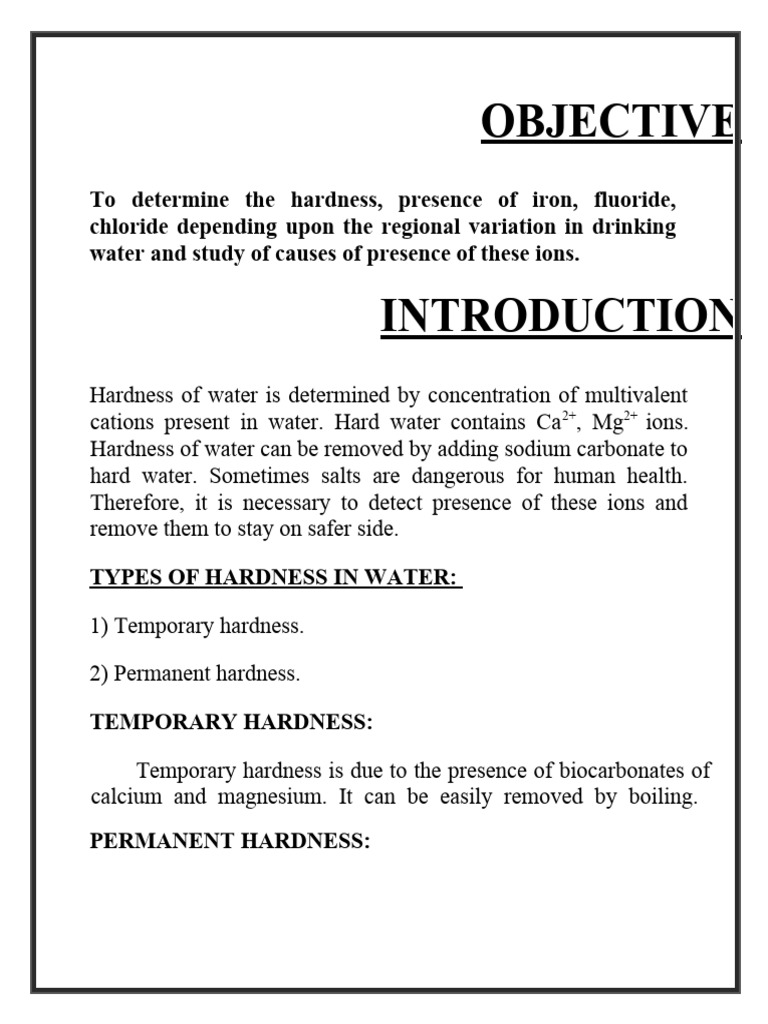 Water Hardness and Ion Analysis Methods | PDF | Chloride | Salt (Chemistry)