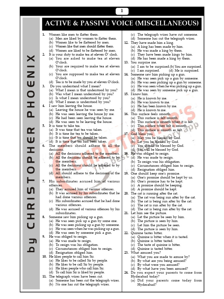 039) ACTIVE & PASSIVE VOICE (MISCELLANEOUS) Solomon | PDF