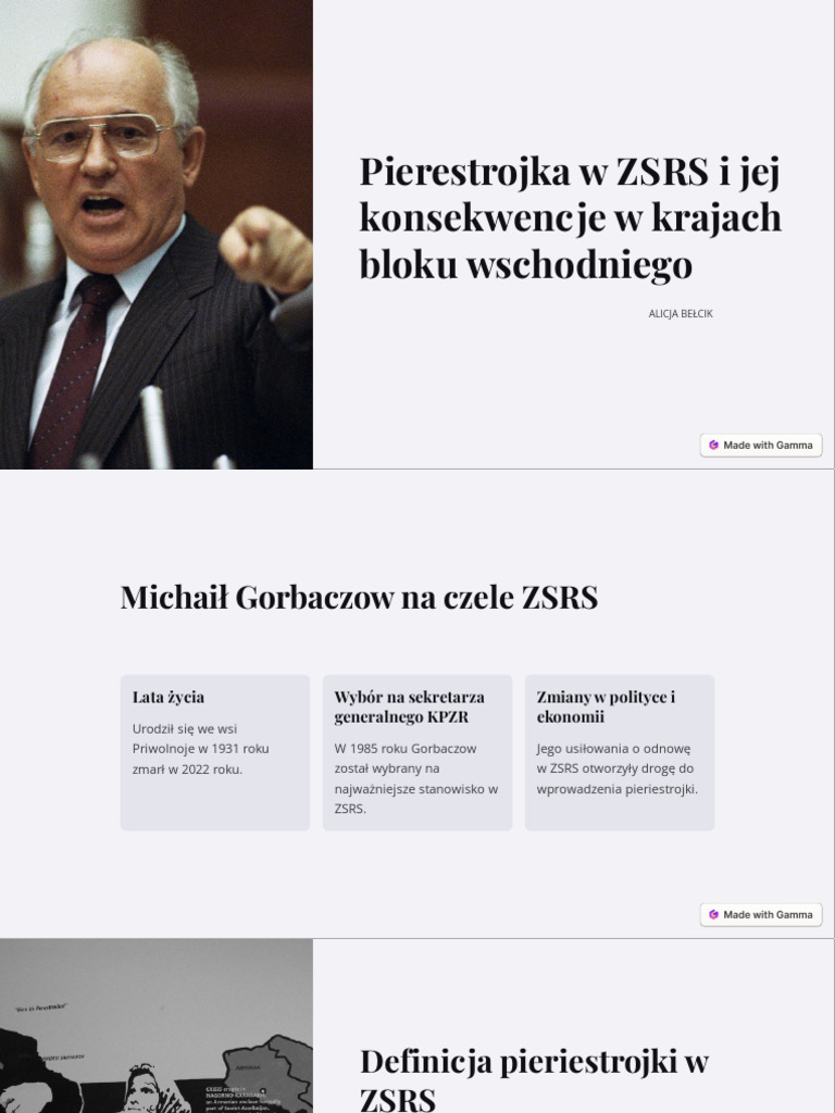 Pierestrojka W ZSRS I Jej Konsekwencje W Krajach Bloku Wschodniego | PDF