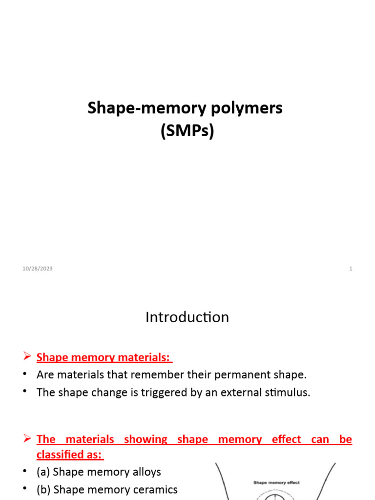 Shape Memory Polymers | PDF | Polymers | Secondary Sector Of The Economy