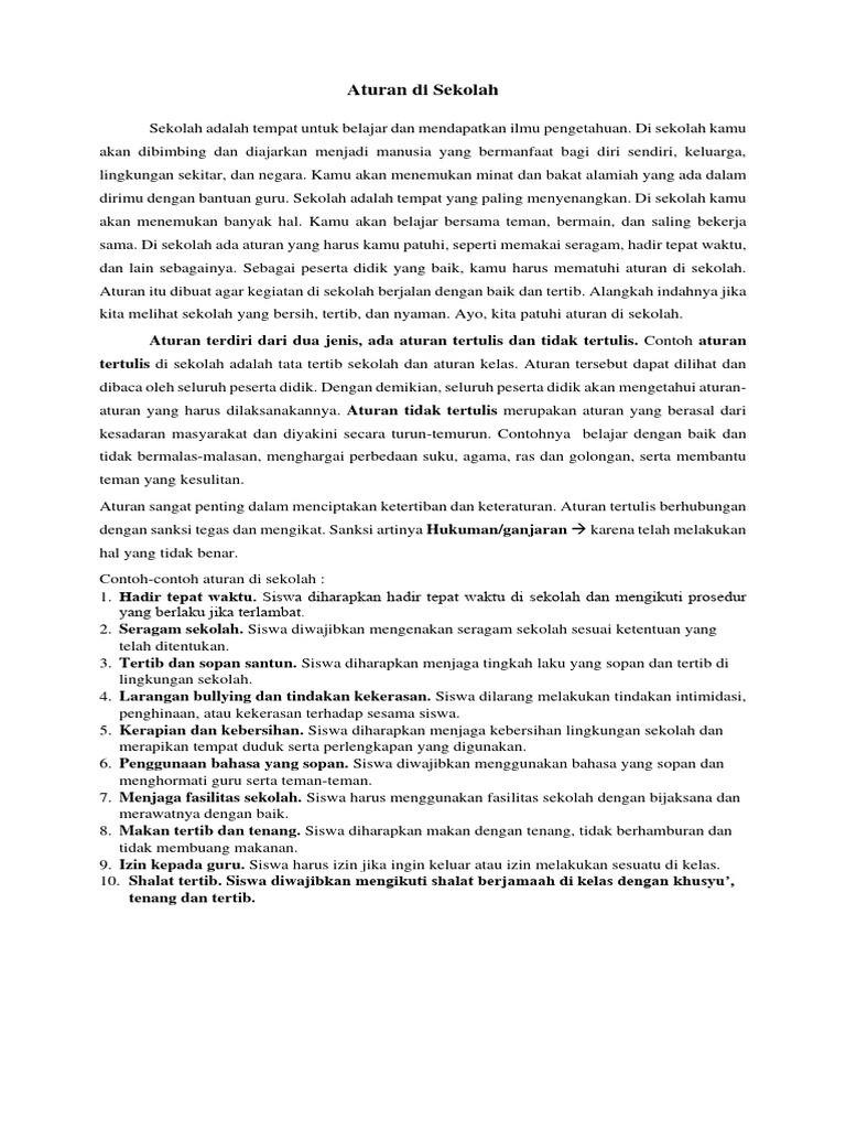Norma dan Aturan di Sekolah | PDF