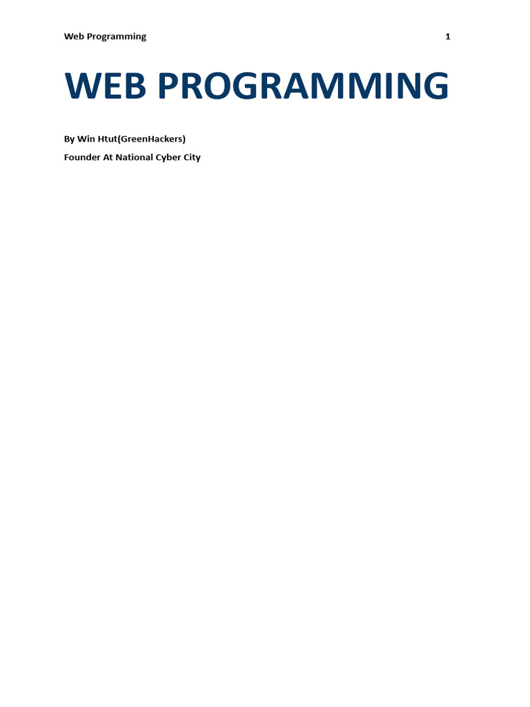 Web Programming 2023 | PDF