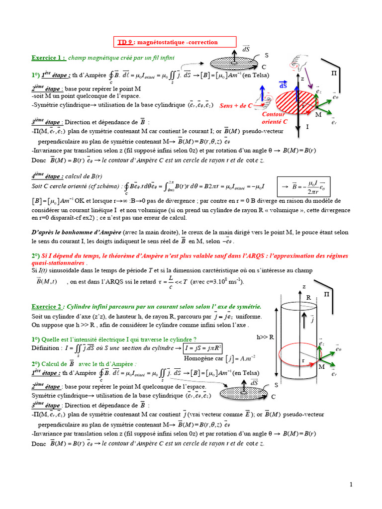 TD9 Magnétostatique Correction | PDF
