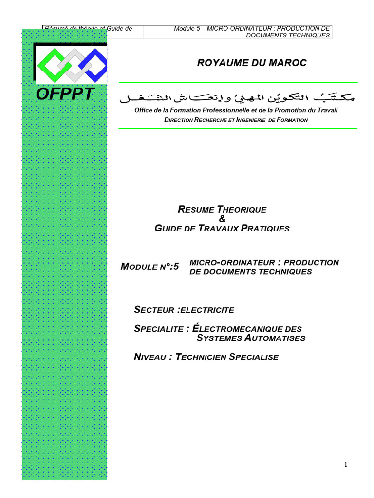 M05 Micro Ordinateur Production de Documents Techniques | PDF | Fichier ...
