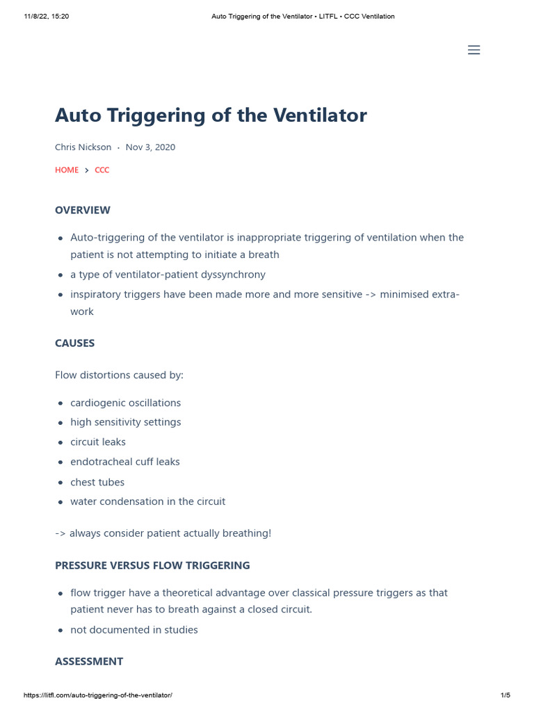 Managing Auto-Triggering in Ventilation | PDF | Intensive Care Medicine ...