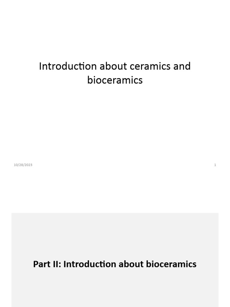 Overview of Bioceramics and Their Applications | PDF | Zirconium ...