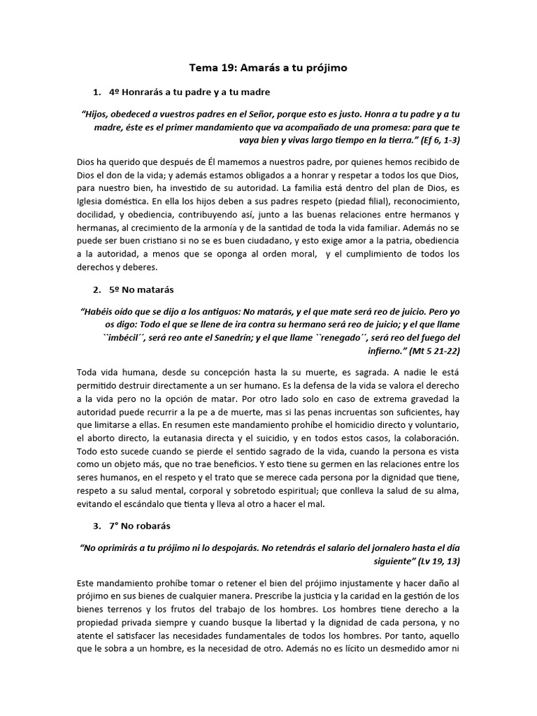 Tema 19-Amaras A Tu Projimo | PDF | Verdad