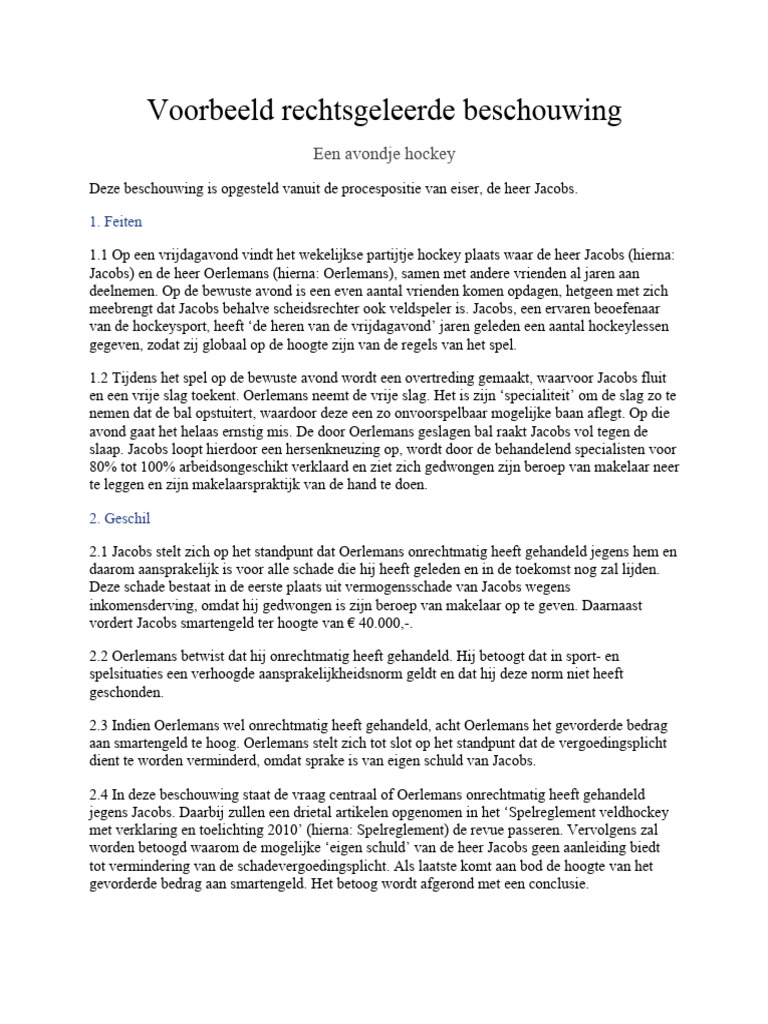 Voorbeeld Rechtsgeleerde Beschouwing Notarieel | PDF