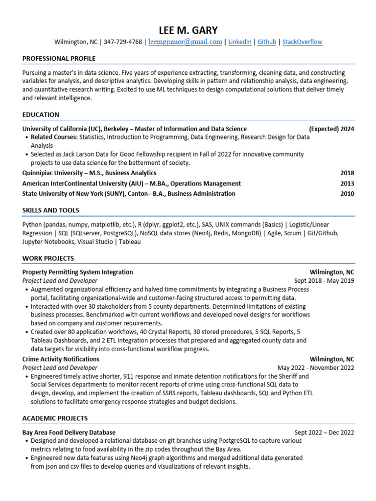 Dice Resume CV LEE GARY | PDF | Computing | Systems Science