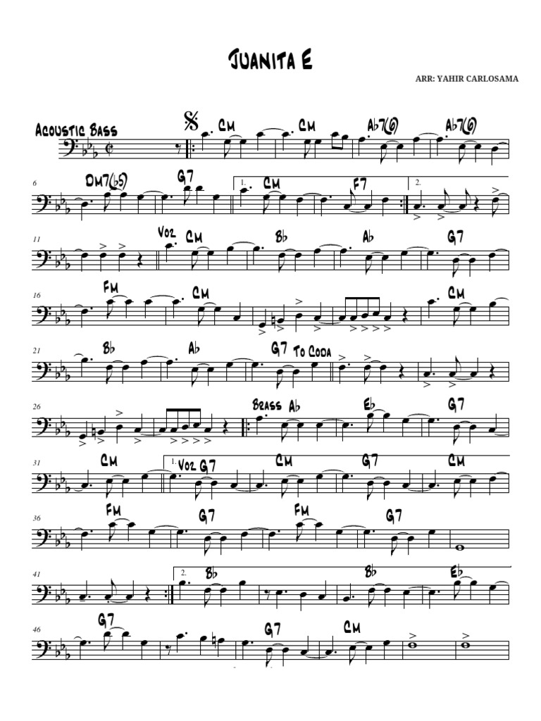 JUANITA E - Acoustic Bass | PDF