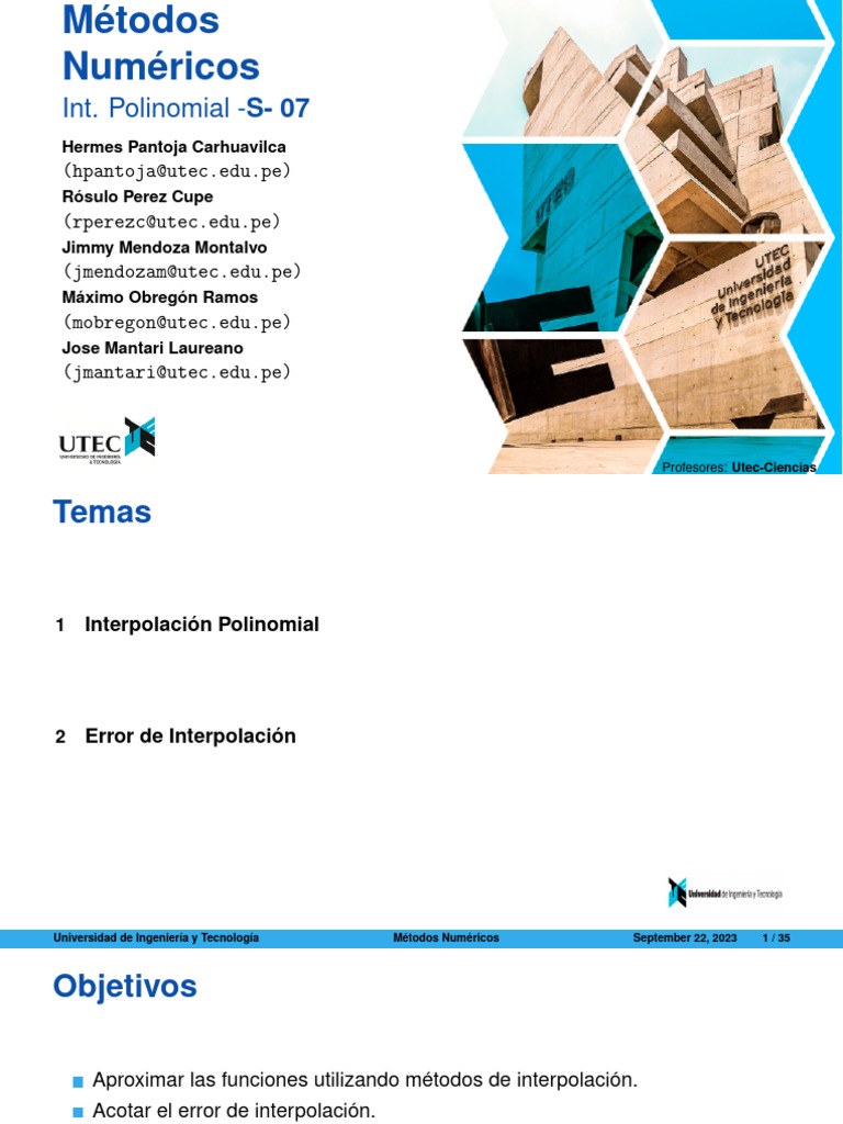 Sesion7 Teo MetodosNumericos 2023 2 | PDF | Análisis numérico | Programación de computadoras