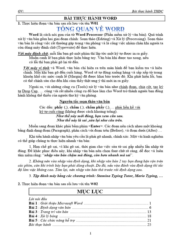 BT Thuc Hanh Word | PDF