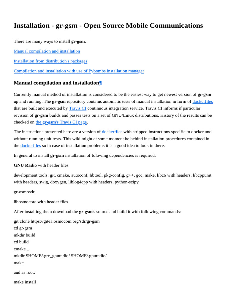 Installation - GR-GSM - Open Source Mobile Communications | PDF | Free Content | Computer ...