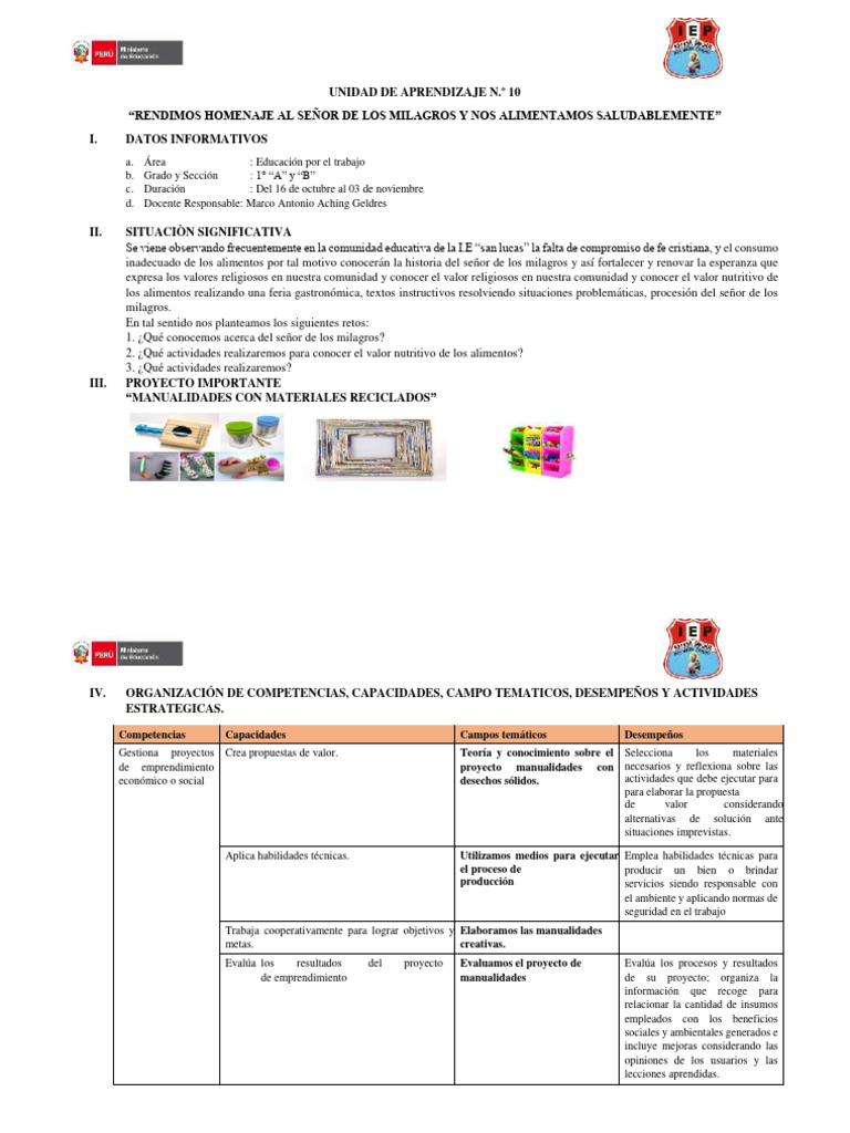 Unidad de Aprendizaje Ept | PDF | Evaluación | Creatividad