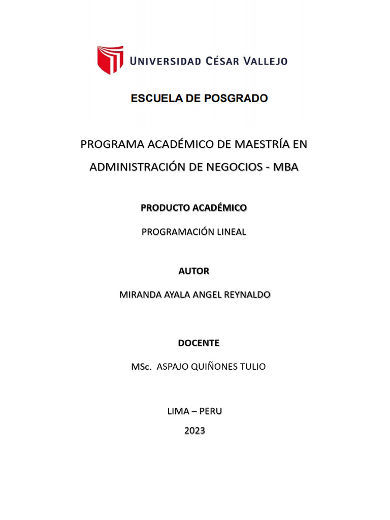 INVESTIGACIÓN DE OPERACIONES - PROGRAMACIÓN LINEAL | PDF | Programación lineal | Logística