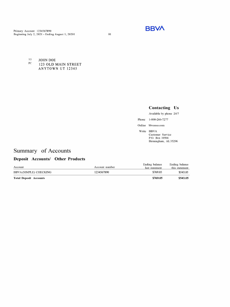 BBVA Statement 0 | PDF