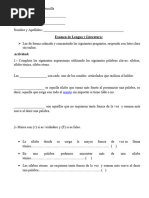 Evaluación de Acentuación en Palabras | PDF | Idiomas | Estudios de ...