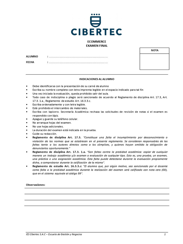 Examen Final 2021 E - Commerce | PDF