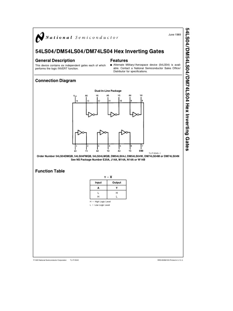74LS04 | PDF | Logic Gate | Electronic Design
