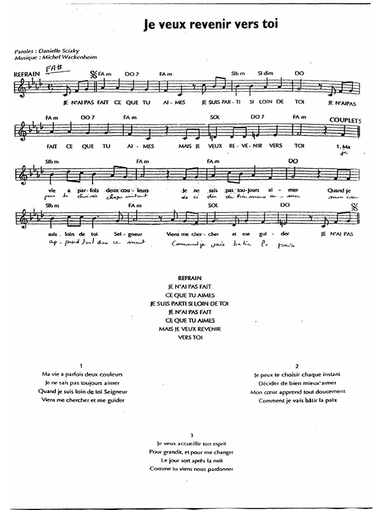 Je Veux Revenir Vers Toi | PDF