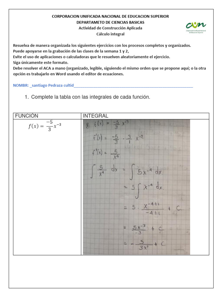 Aca 1 | PDF | Integral | Derivado