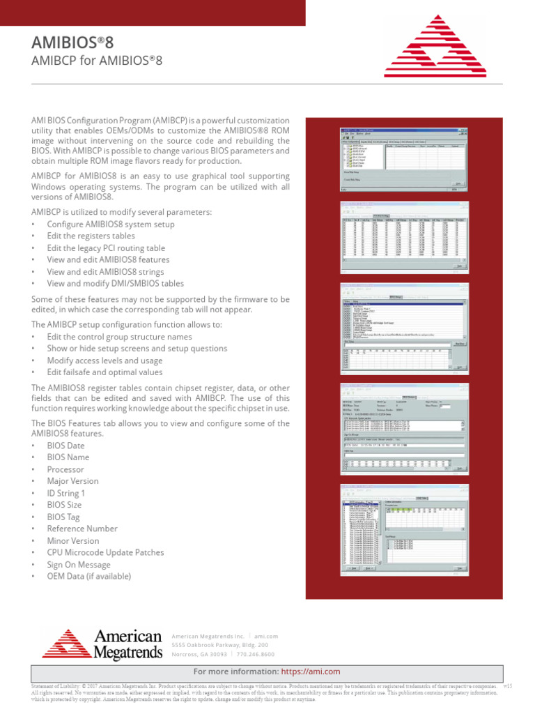 Amibcp For Amibios8 Data Sheet | PDF