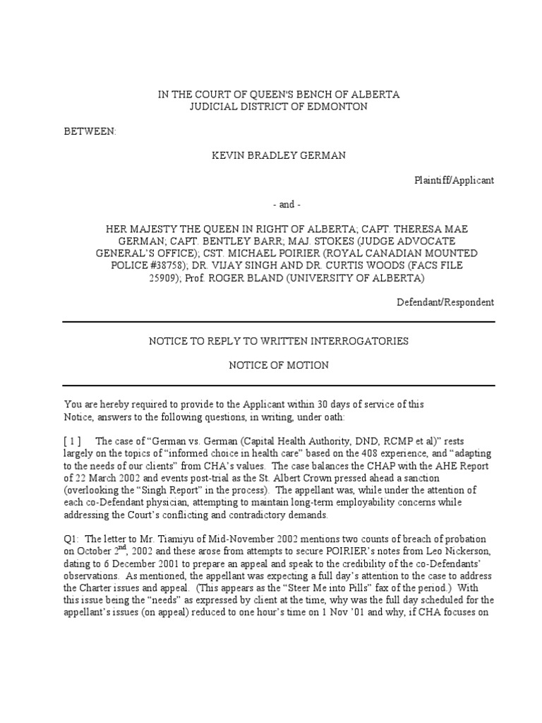 Reply To Written Interrogatories Woods | PDF | Interrogatories | Social ...