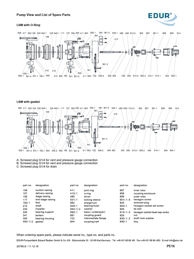 List of Spare Parts LBM | PDF