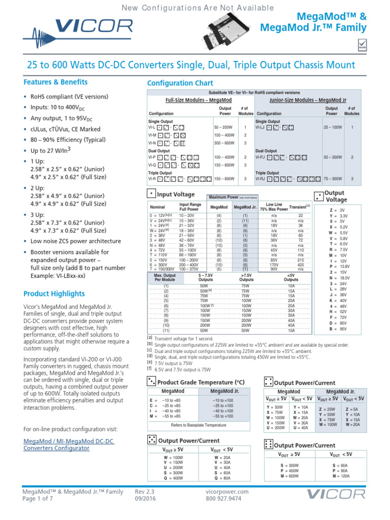 VI-PJW01-CZY - DC-DC-Power Supply (WECS) | PDF