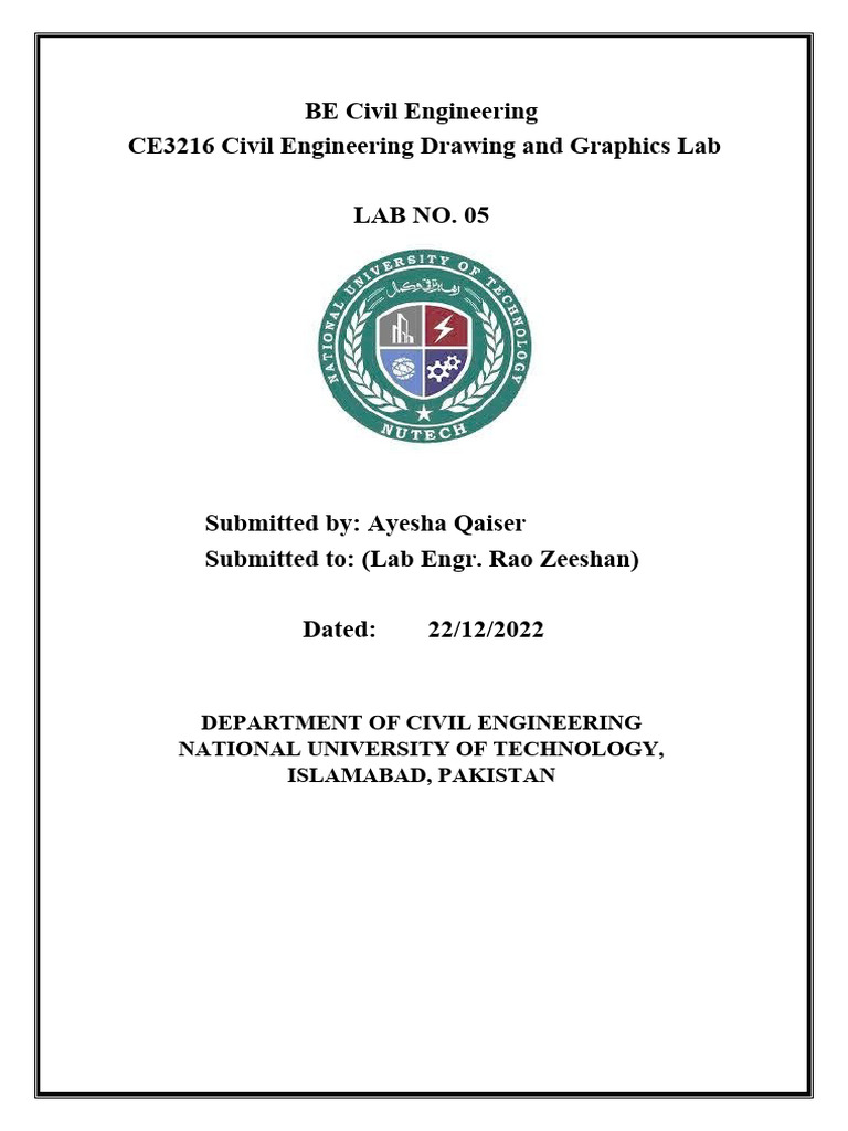 Civil Engineering Drawing Lab CE3216 | PDF | Stairs