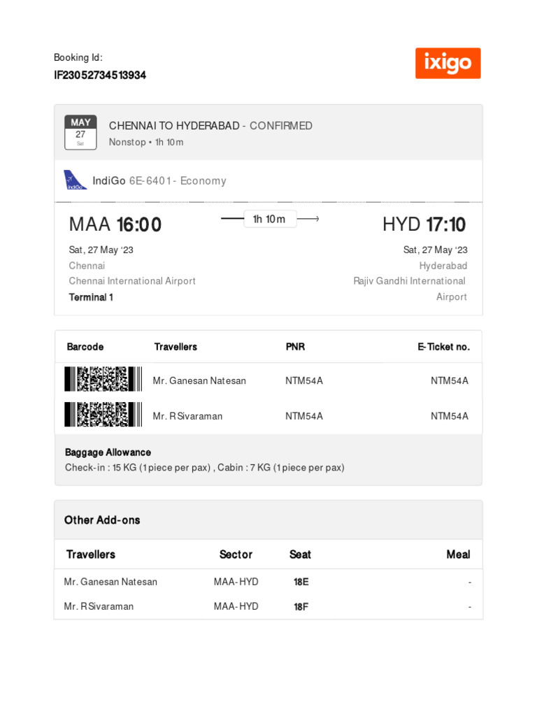 Flight Ticket | PDF