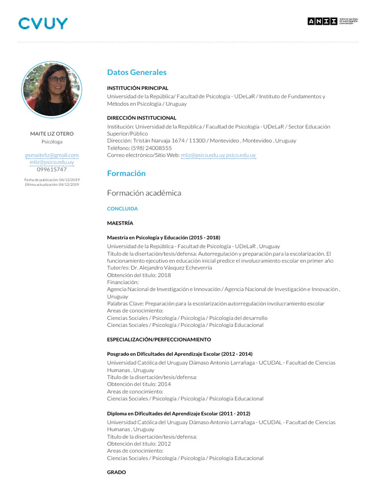 Cv-ANII Maite Liz | PDF