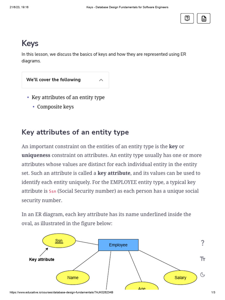 Keys - Database Design Fundamentals For Software Engineers | PDF | Database Design | Data Management