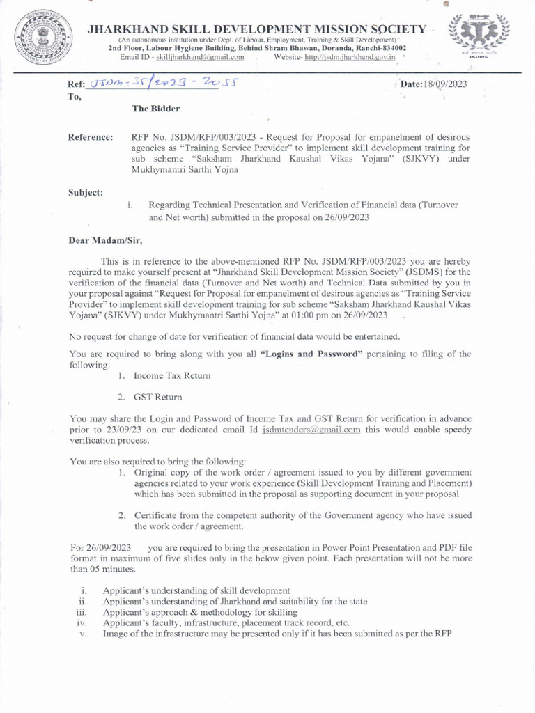 JSDM-RFP-003-2023-SJKVY-26-09-2023 at 1 PM | PDF