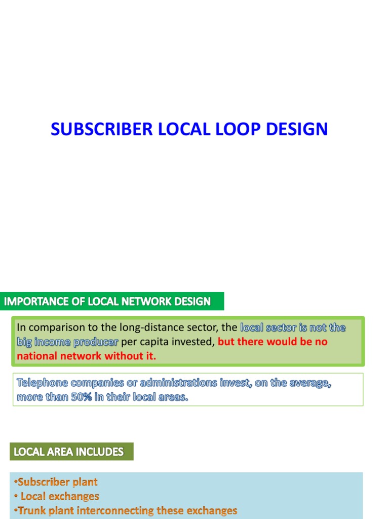 3 Subscriber Local Loop Designss | PDF | Electrical Resistance And ...